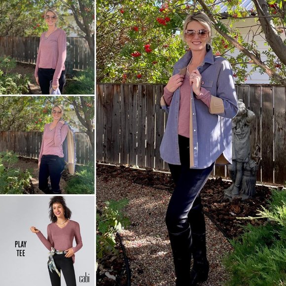 Tops | Cabi 4439 Play Tee Fall 222 Large Euc | Poshmark